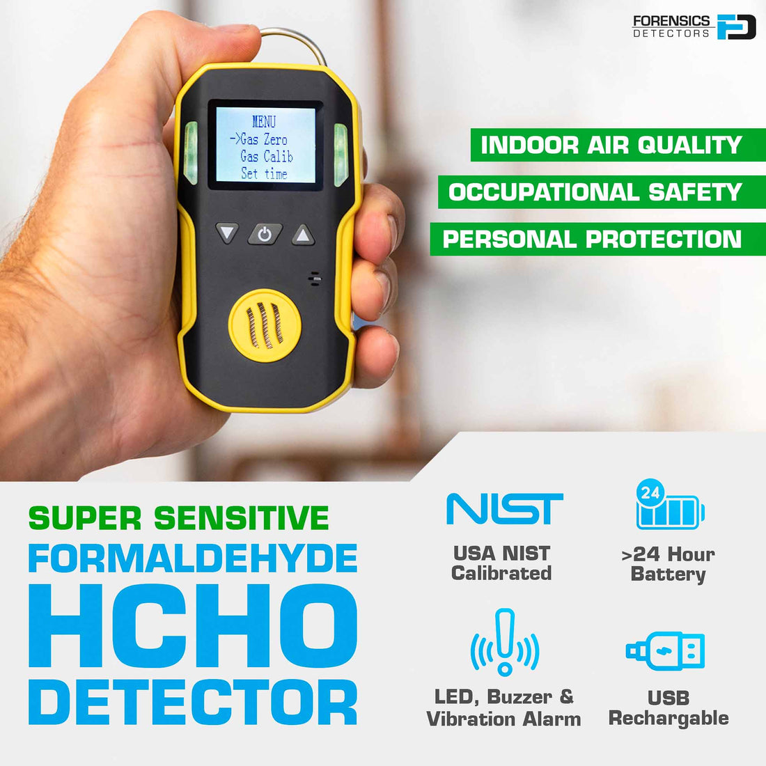 Formaldehyde Detector | USA NIST Calibration