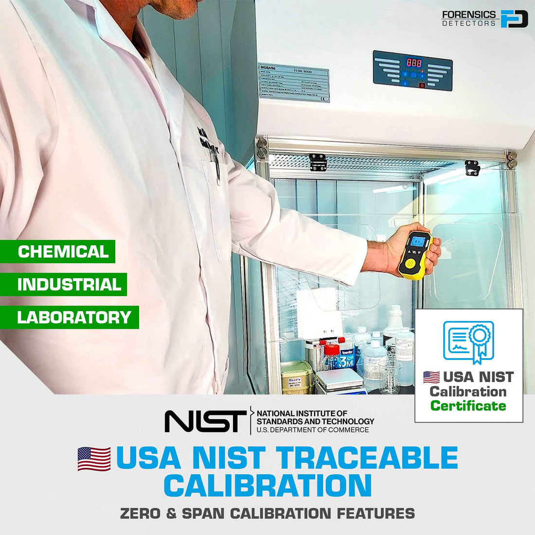 Hydrogen Peroxide Gas Detector | USA NIST Calibration