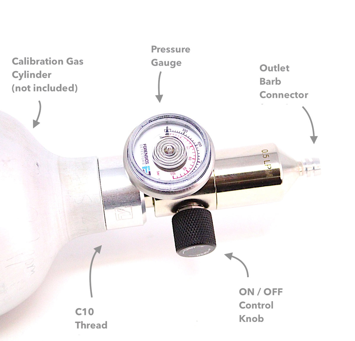 Gas Regulator Fixed Flow 0.5 LPM C10