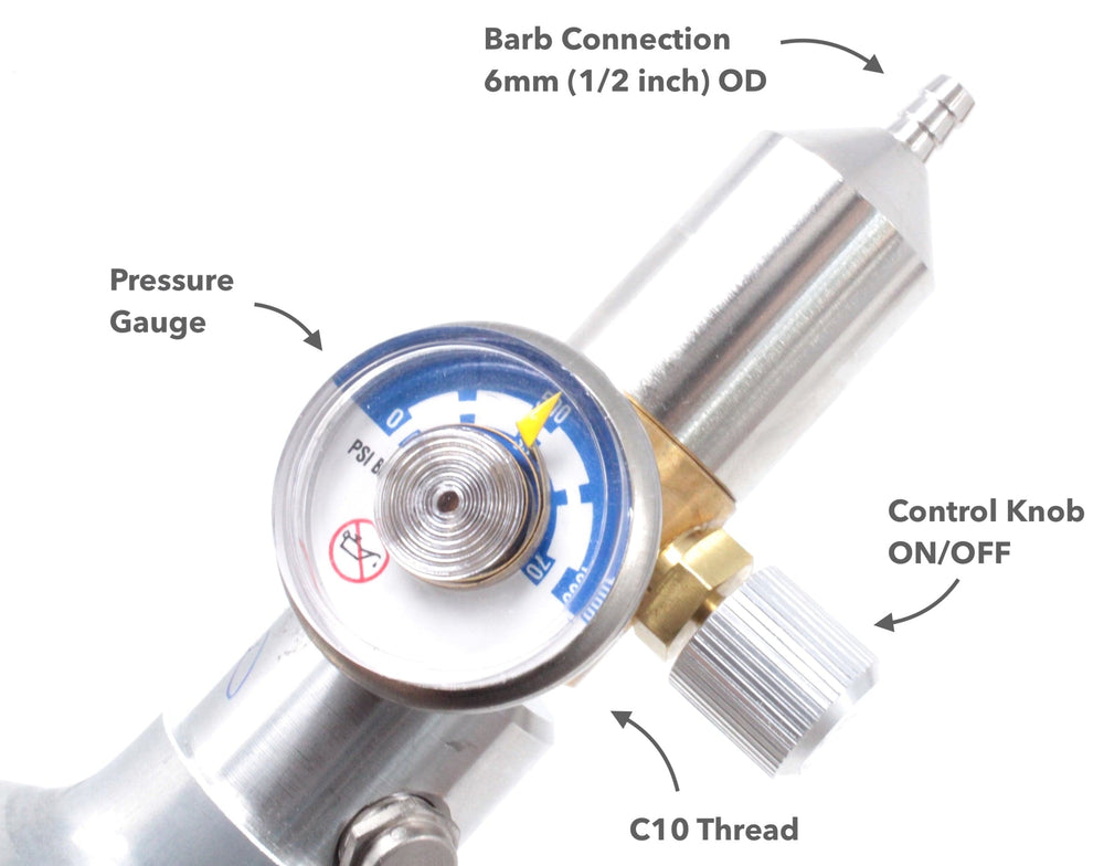 Gas Regulator | Fixed Flow | 0.5 LPM | C10